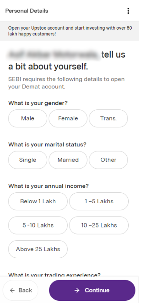 Upstox Step By Step Account Opening Process - Nifty20